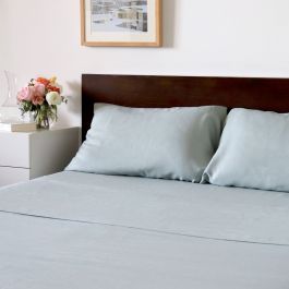 Celadon Light Green Italian Linen Top Sheet