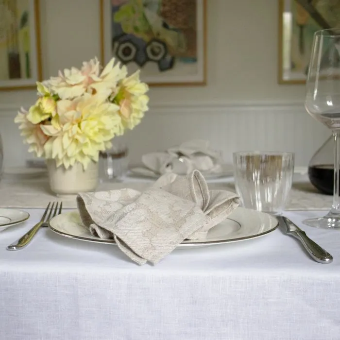 white linen tablecloth rectangle